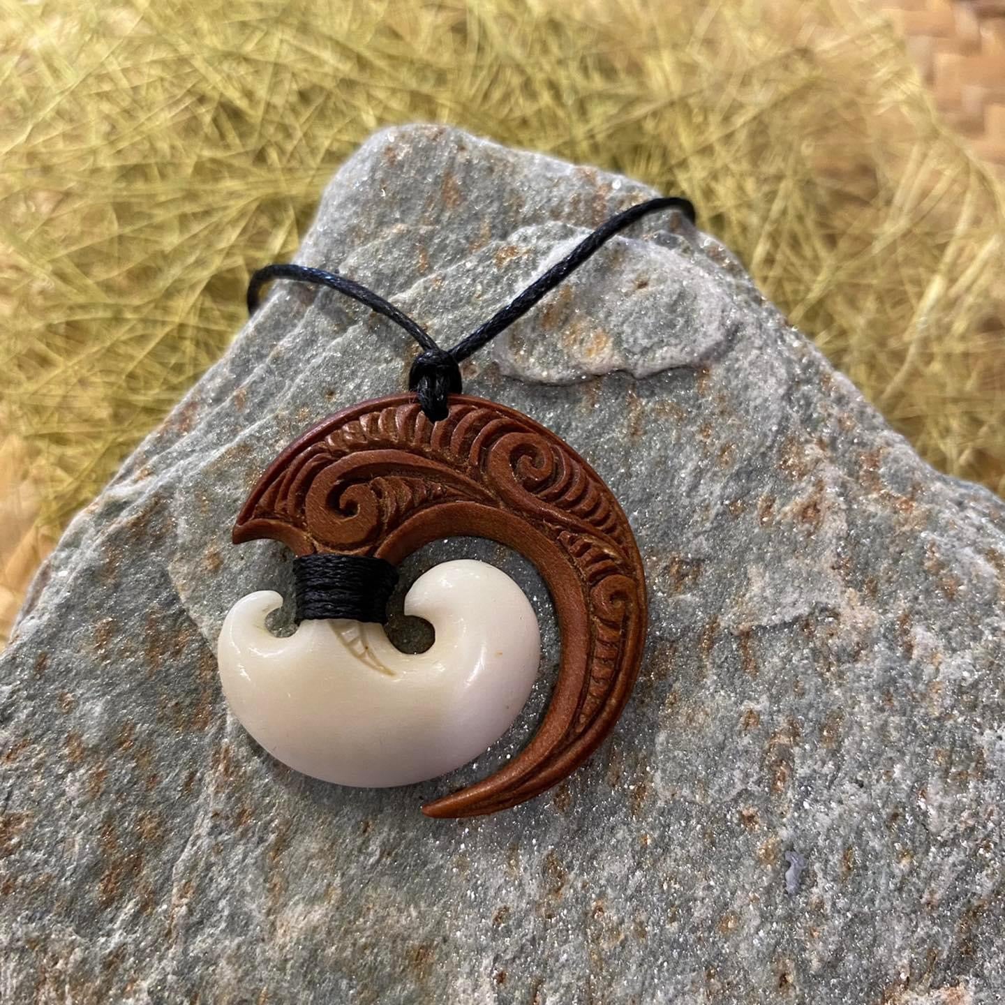 Koru Bone&Wood pendant – Gift Centre Queenstown